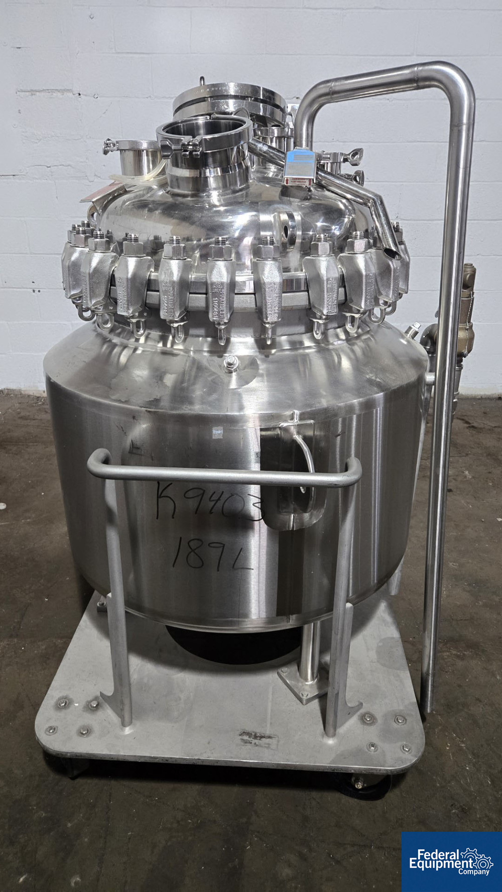 50 Gal Pfaudler Glass Lined Reactor Body, 50/150# | Federal Equipment ...