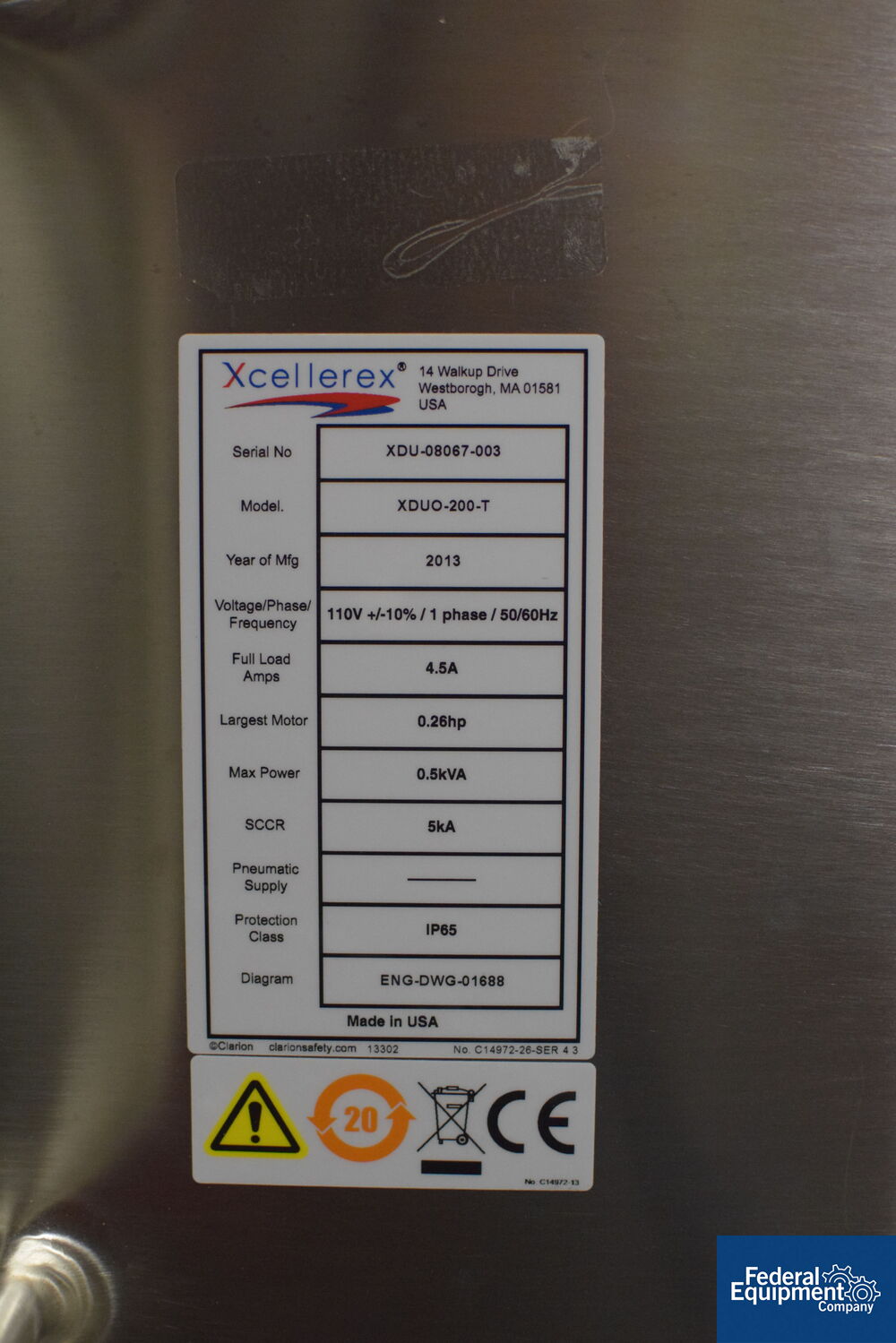 GE Xcellerex Quad Mixing System, Model XDUO-200-T | Federal Equipment ...