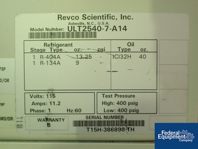 Revco Freezer, Model ULT2540 | Federal Equipment Company