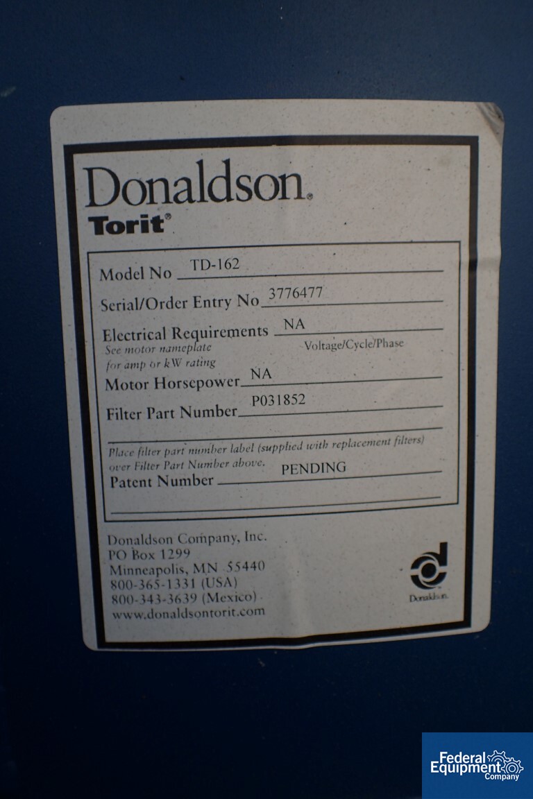 180 Sq Ft Donaldson Torit Dust Collector, Model TD162 | Federal ...