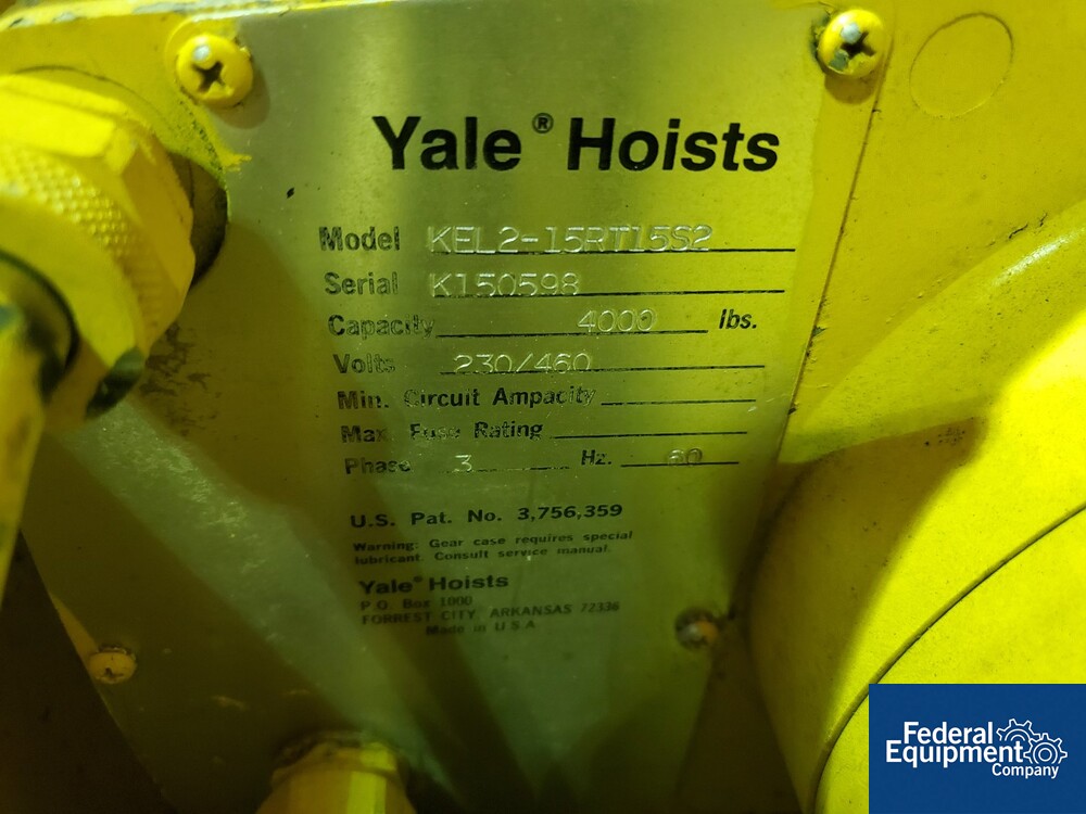 2 Ton Yale Hoist, Model KEL-2 | Federal Equipment Company