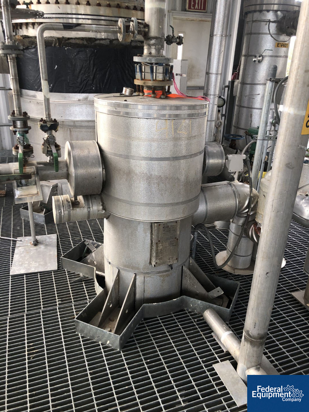 385 Sq Ft Atlas Heat Exchanger, 316L S/S, 102/102# | Federal Equipment ...