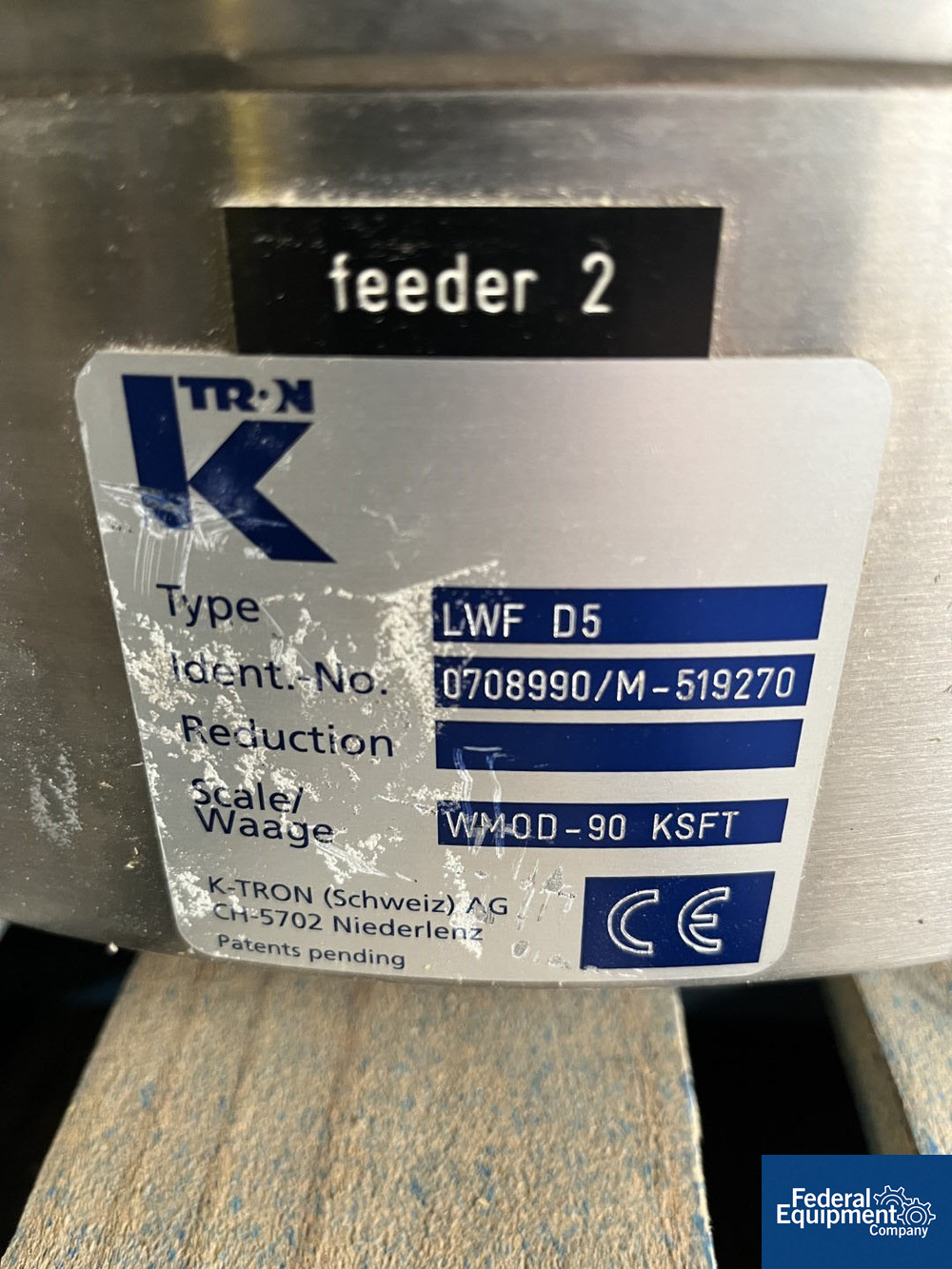 K-Tron Loss In Weight Belt Gravimetric Feeder, Model LWF D5 | Federal ...