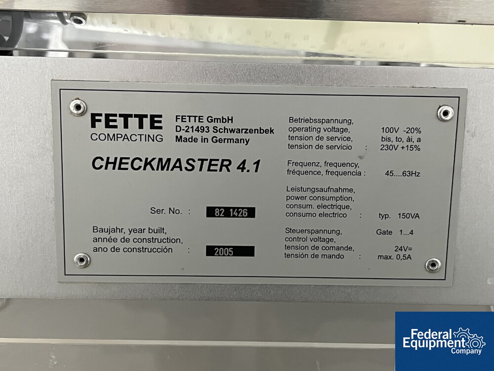 Fette Checkmaster 4.1 Tablet Tester | Federal Equipment Company