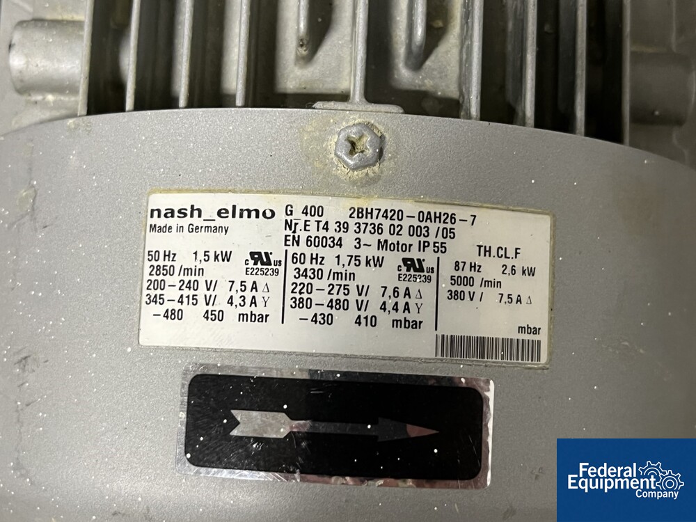 2 HP Nash Elmo Vacuum Pump, Model G400 | Federal Equipment Company