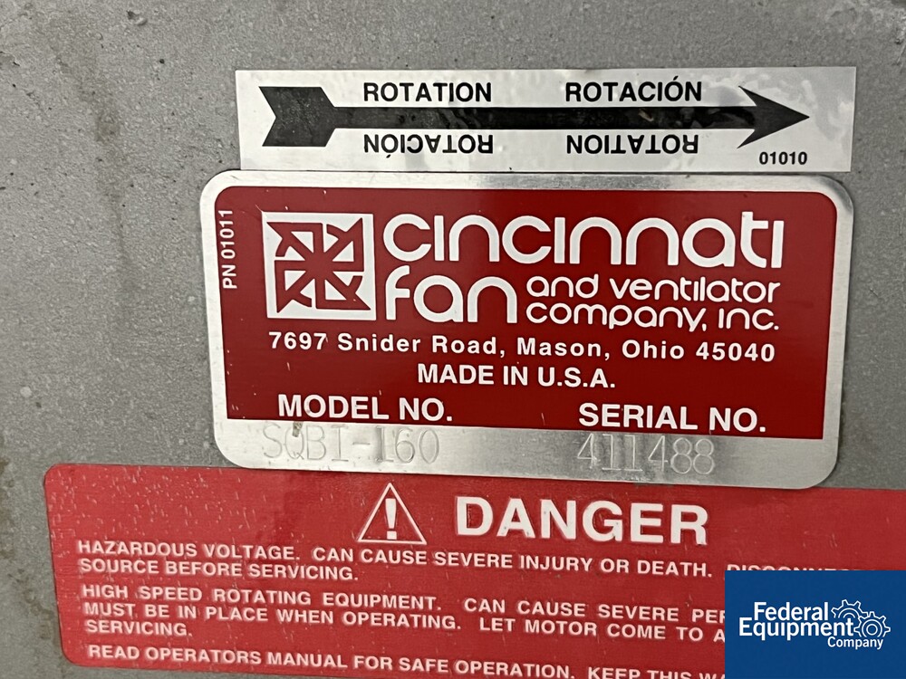 1,648 Sq Ft AAF Dust Collector, C/S, Model 2RC8, 10 HP | Federal ...