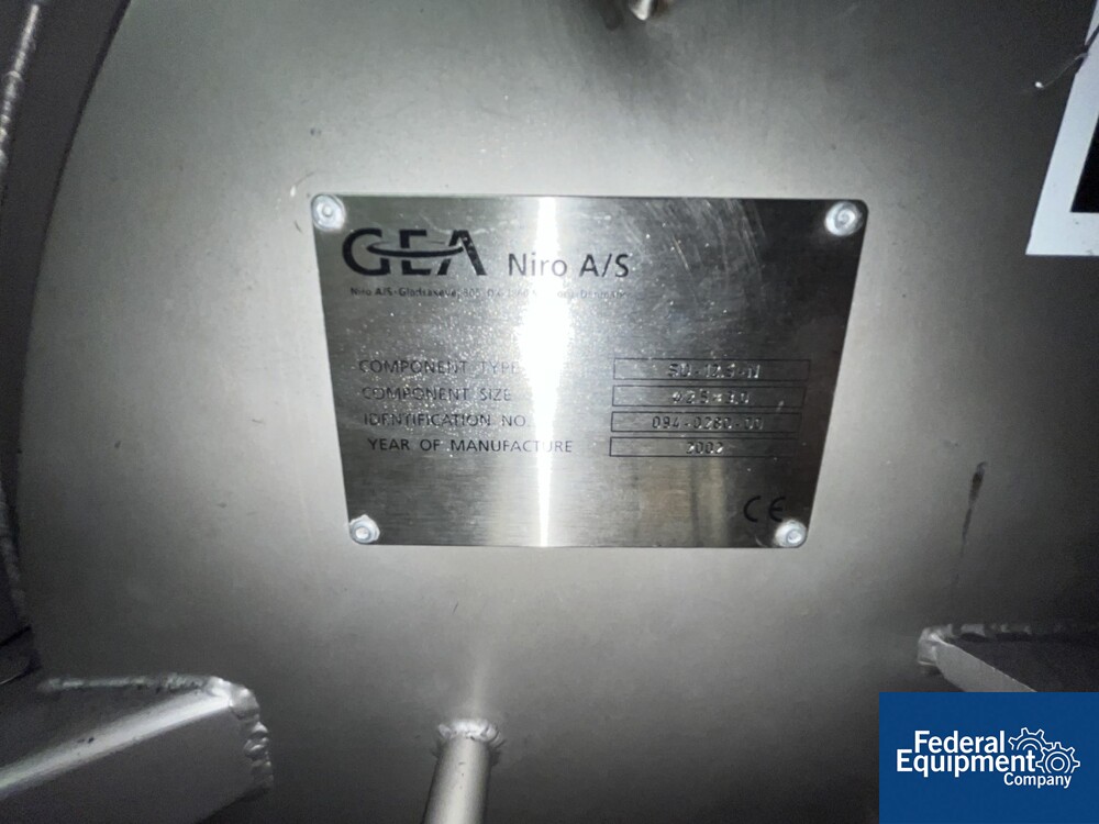 8' GEA Niro Spray Tower Congealer Dryer, S/S, Model SD-12.5-N | Federal ...