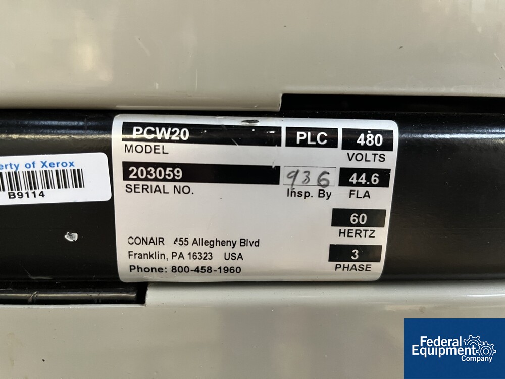 20 Ton Conair Chiller, Model PCW20, Water Cooled | Federal Equipment ...