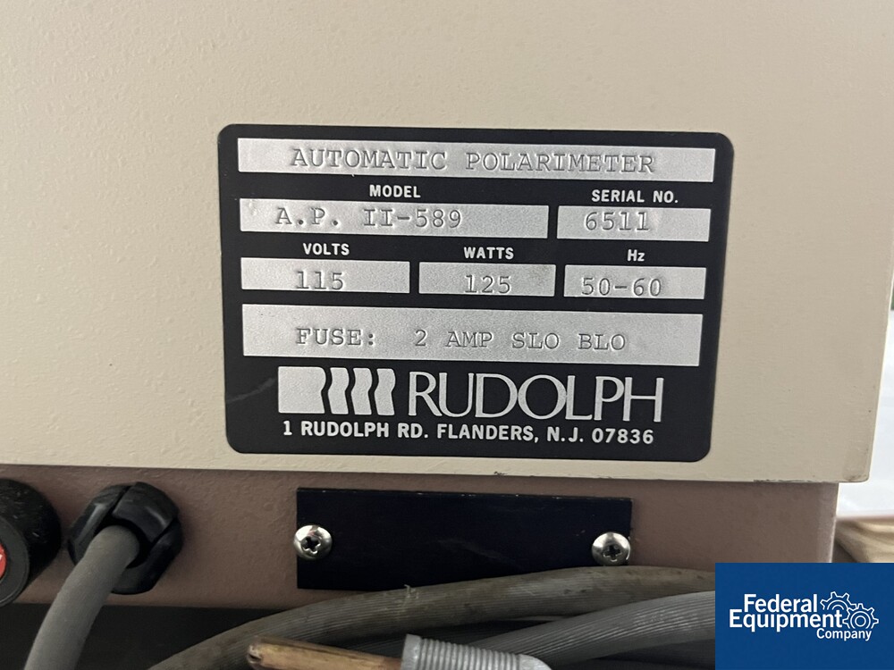 Rudolph Research Autopol II-589 Automatic Polarimeter | Federal ...