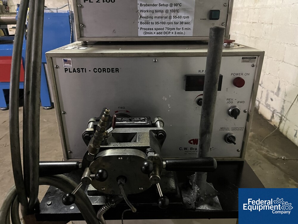 CW Brabender Plasticorder Mixing And Extrusion System | Federal ...