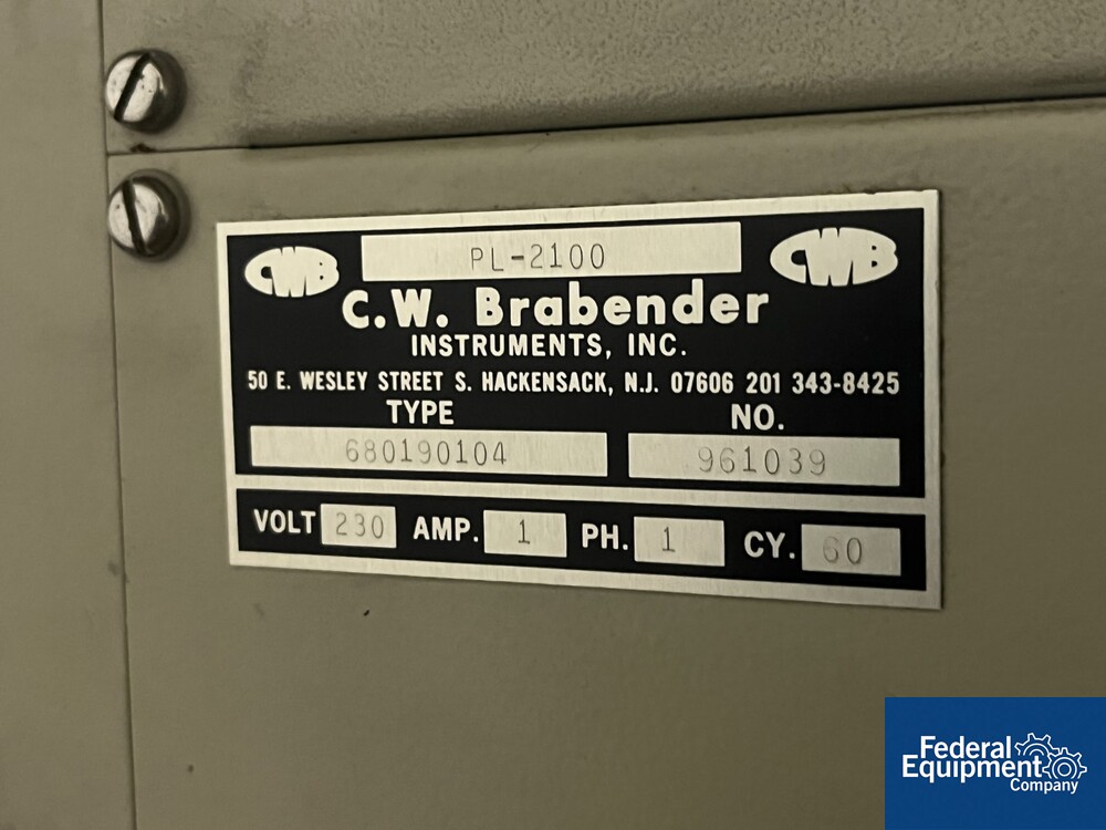 CW Brabender Plasticorder Mixing And Extrusion System | Federal ...