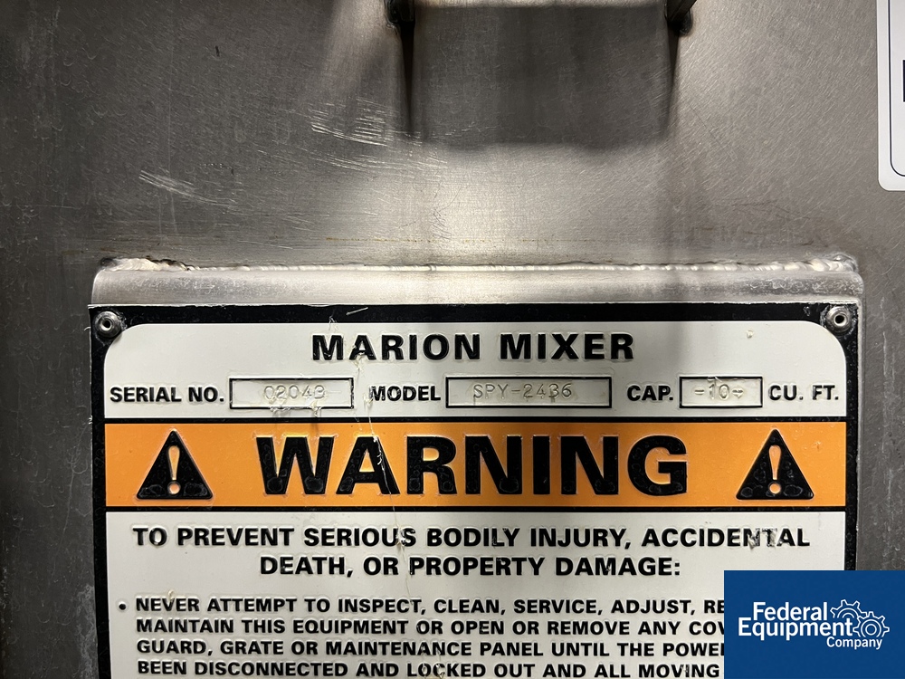 Marion Paddle Blender, 10 Cu Ft | Federal Equipment Company