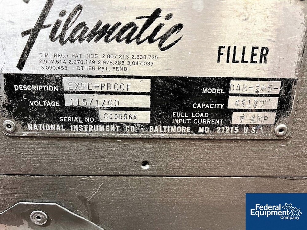 Filamatic Filler, Model DAB-Z-5-4 | Federal Equipment Company