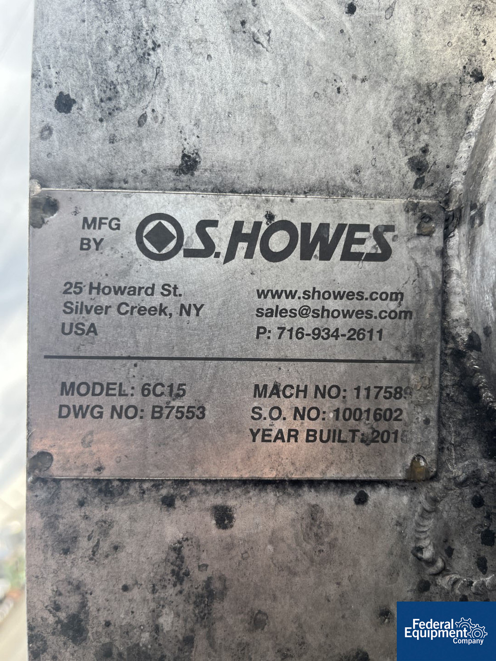 15' S Howes Screw Conveyor, S/S | Federal Equipment Company