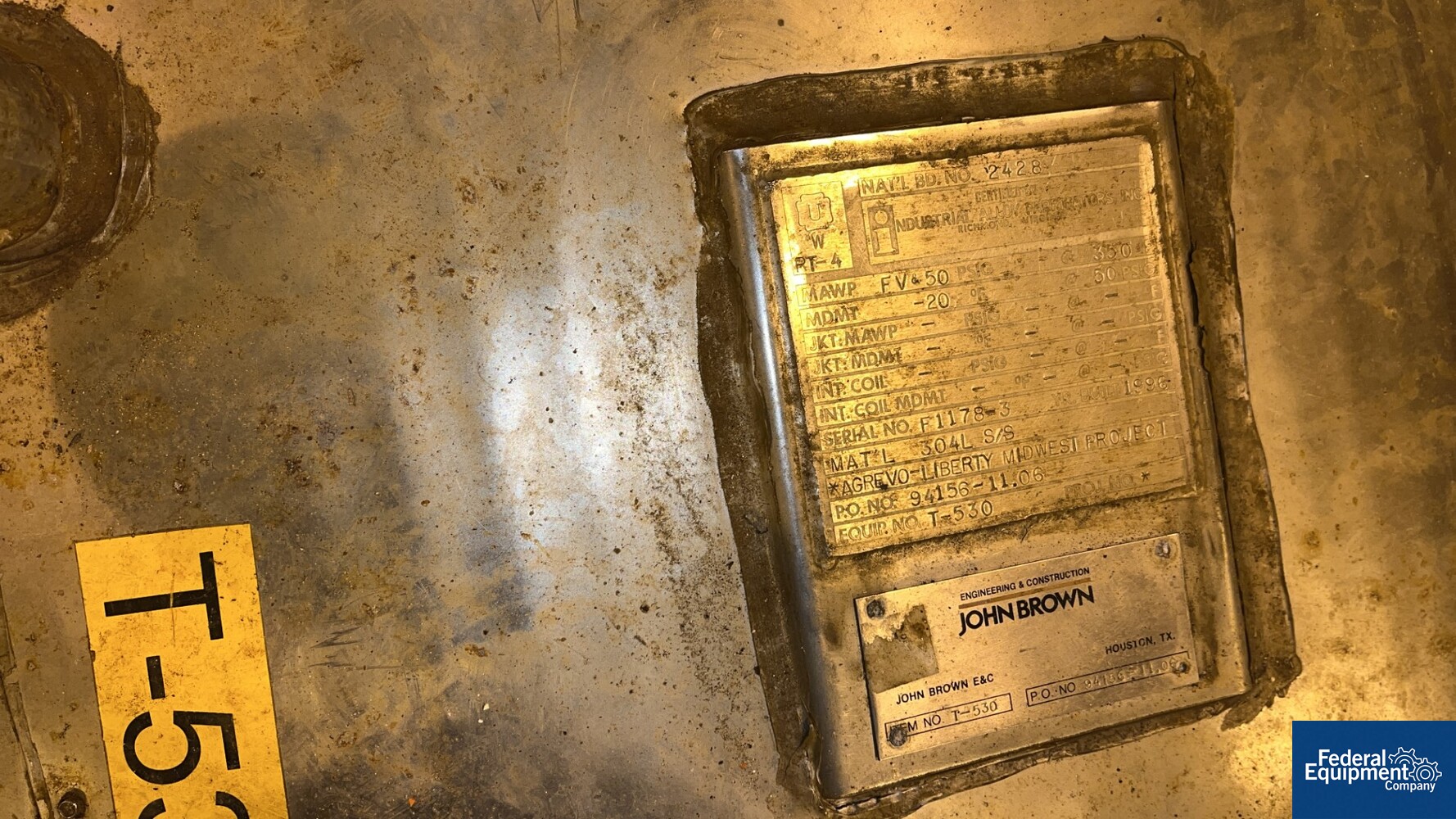 5,000 Gal Industrial Alloy Horizontal Receiver Tank, 304L S/S, 50 ...