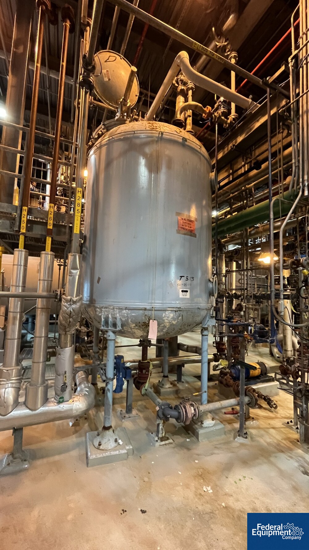 2,000 Gal Pfaudler Glass Lined Vertical Chemstore Receiver, 50 ...