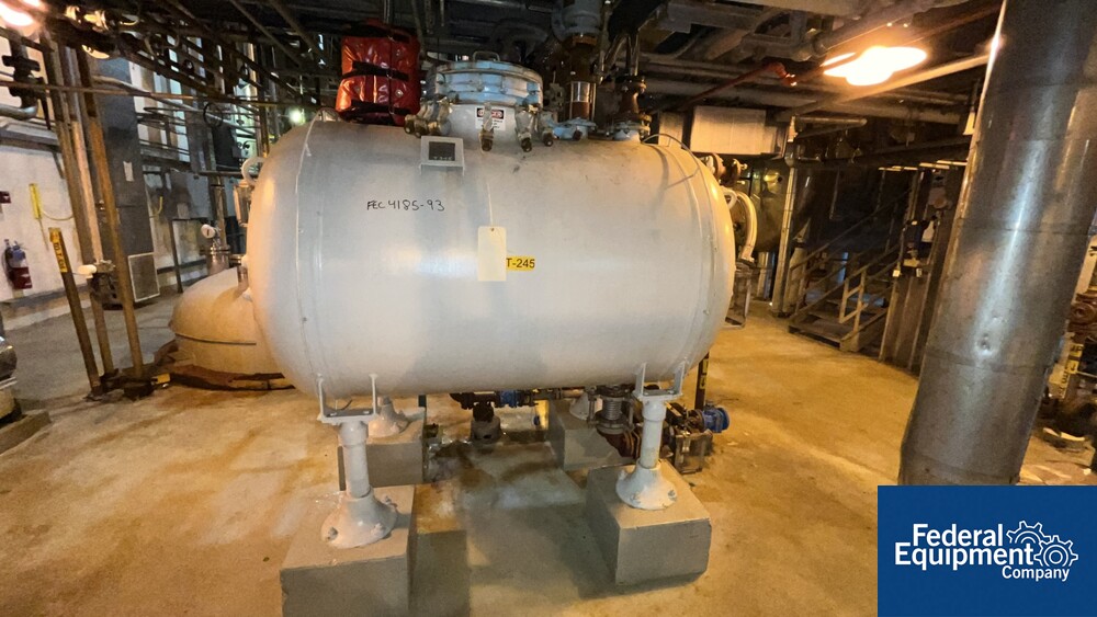 500 Gal Pfaudler Glass Lined Horizontal Chemstore Receiver Tank, 55 ...