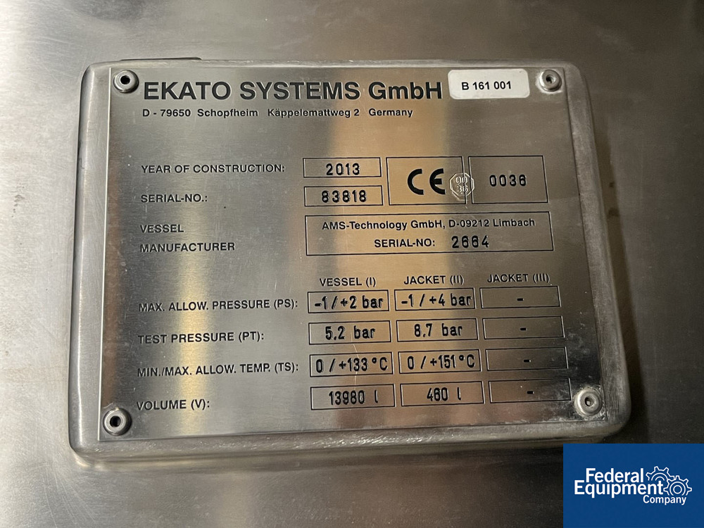 10,000 Liter Ekato Twin Motion Vacuum Mixer, model UniMix | Federal ...