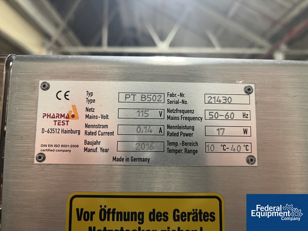Pharma Test Hardness Tester, Model B502 | Federal Equipment Company