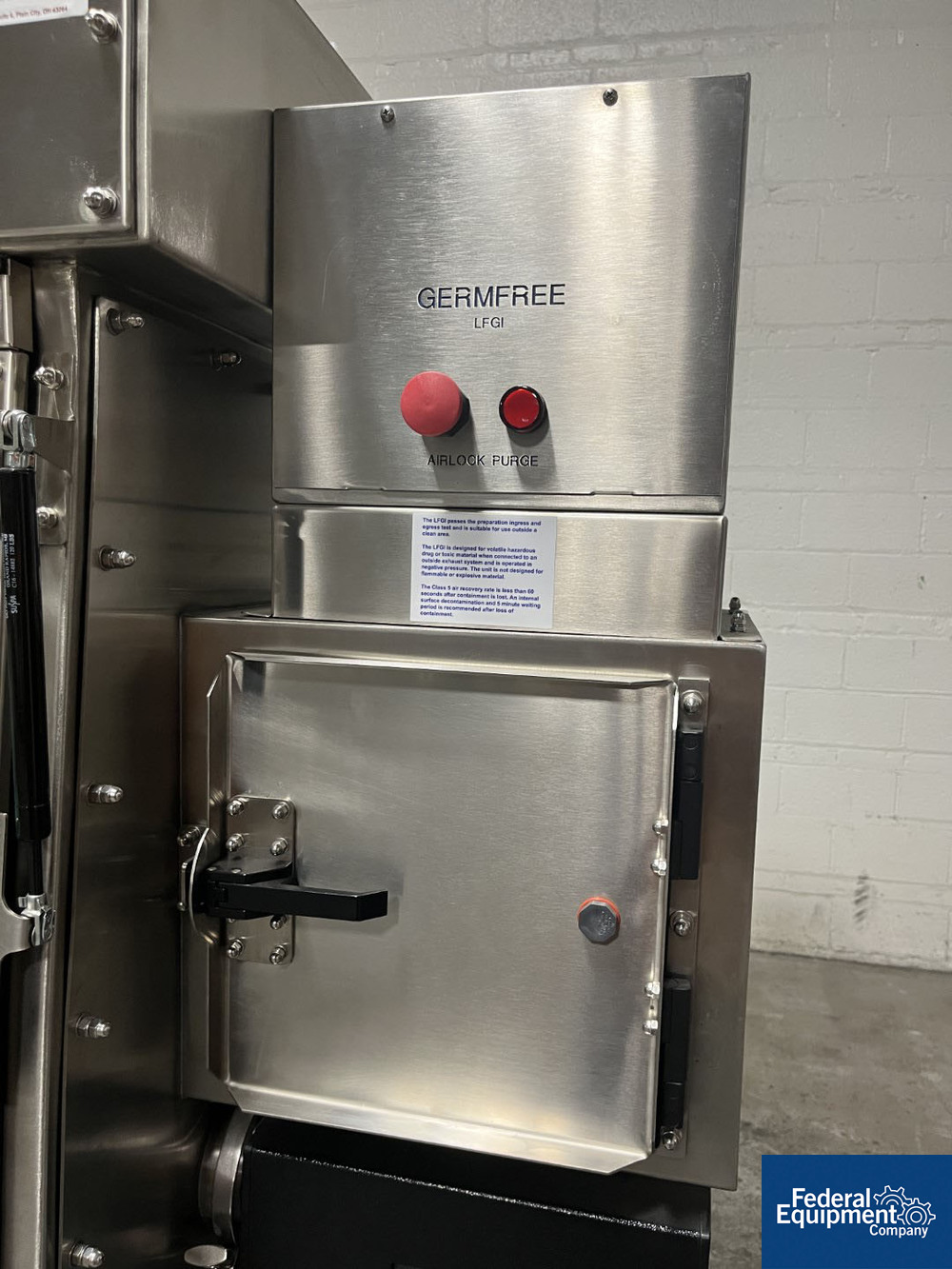 Germfree Isolator, Model LFGI-6USP, S/S | Federal Equipment Company