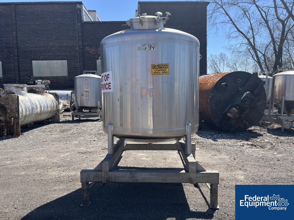 800 Gal Feldmeier Receiver Tank, 316L S/S, 20# | Federal Equipment Company