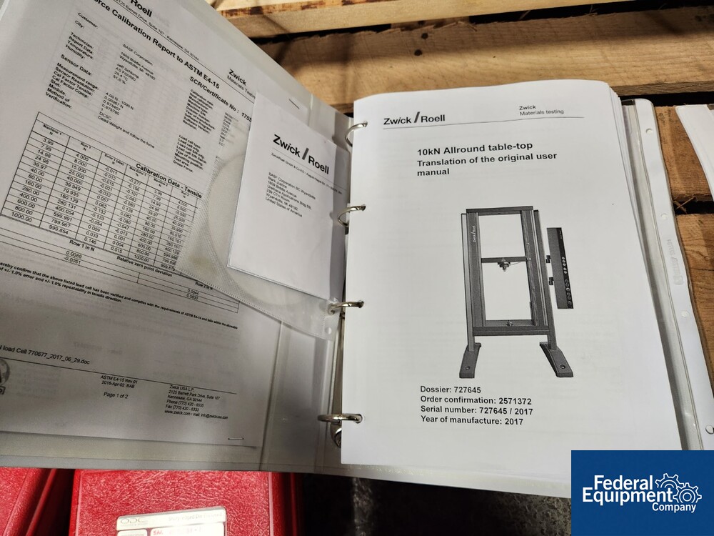 Zwick / Roell Tensile Tester, Model Z010 | Federal Equipment Company