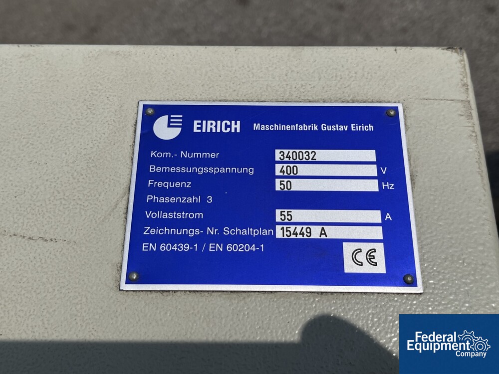 R11/W Eirich Intensive Action Mixer, C/S | Federal Equipment Company