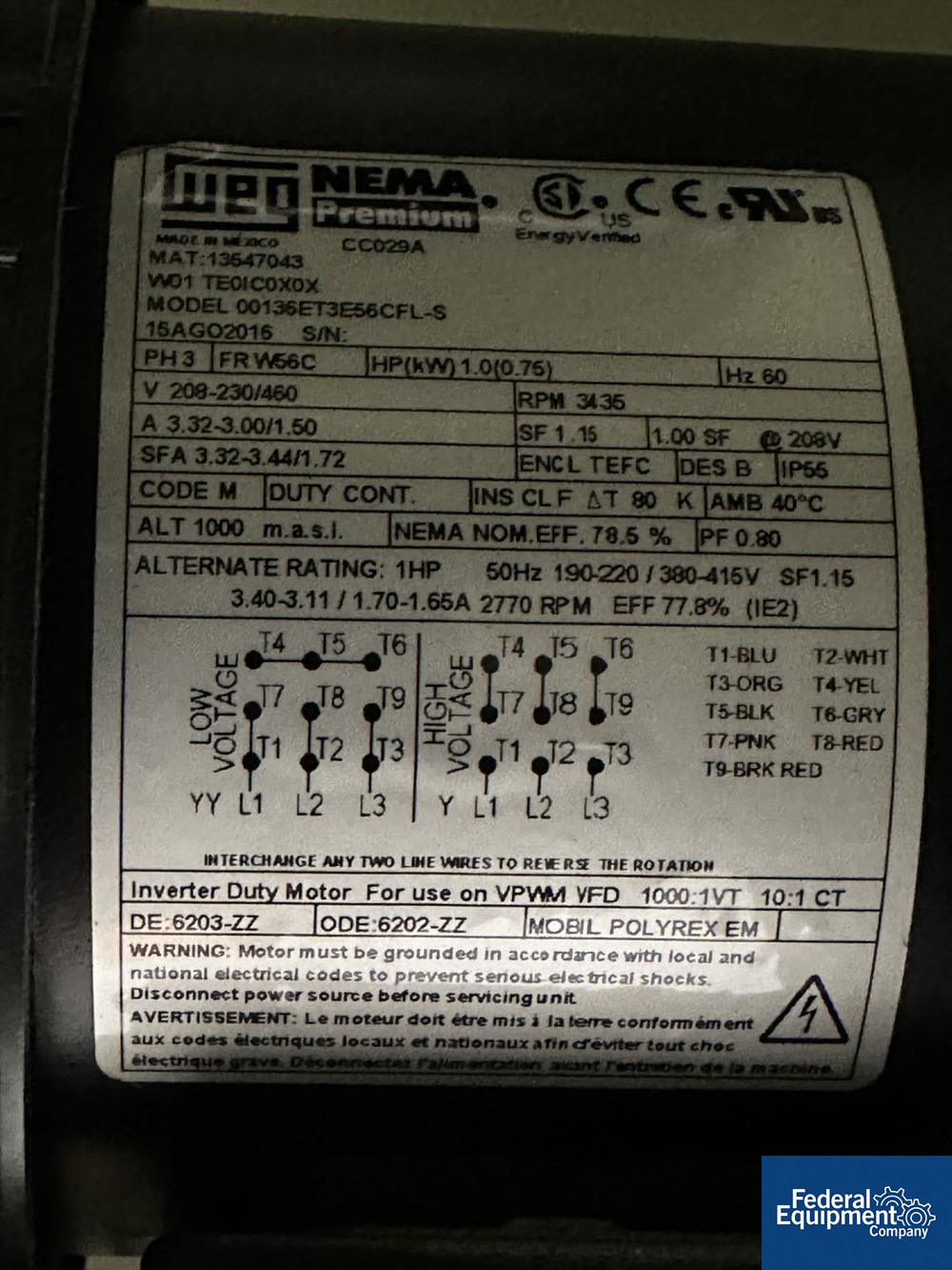 2 Gal Ross Tiple Motion VersaMix Mixer, Model VMC-2, 316 S/S | Federal ...