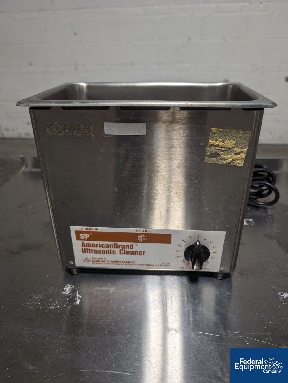 SP American Brand Ultrasonic Cleaner, Model ME 4.6, S/S | Federal ...