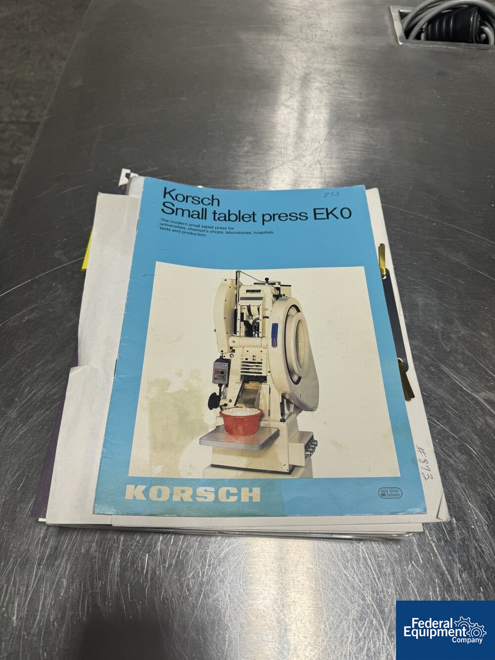 Korsch EKO/DMS Tablet Press, 1 station | Federal Equipment Company