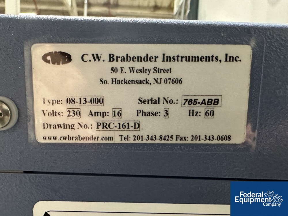 Brabender Prep-Center Mixer, Type 08-13-000 Extruder | Federal ...