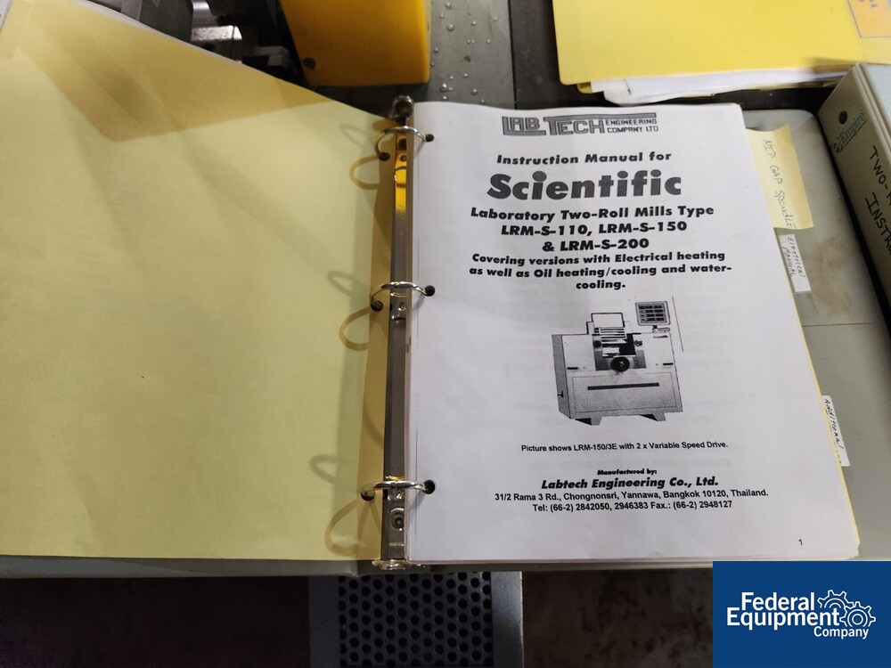 450mm X 200mm LabTech Two Roll Mill, Model LRM-SCR-200/3E | Federal ...