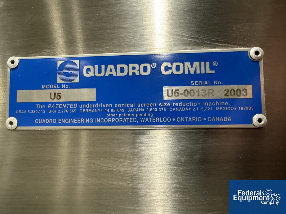 Quadro Comil, Model U5, 316 S/S, .5 HP | Federal Equipment Company