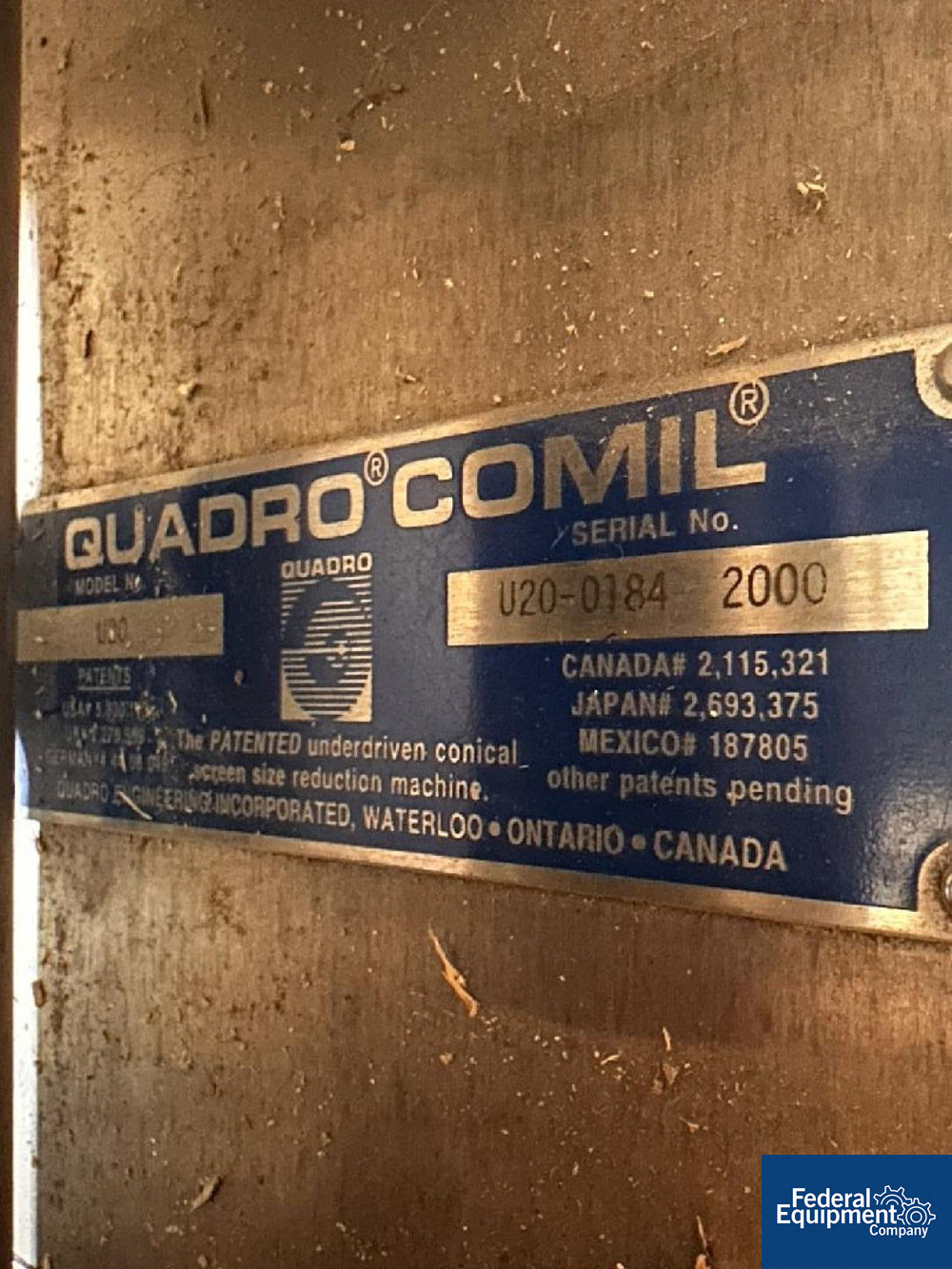 Quadro Comil, Model U20, S/S, 5 HP | Federal Equipment Company