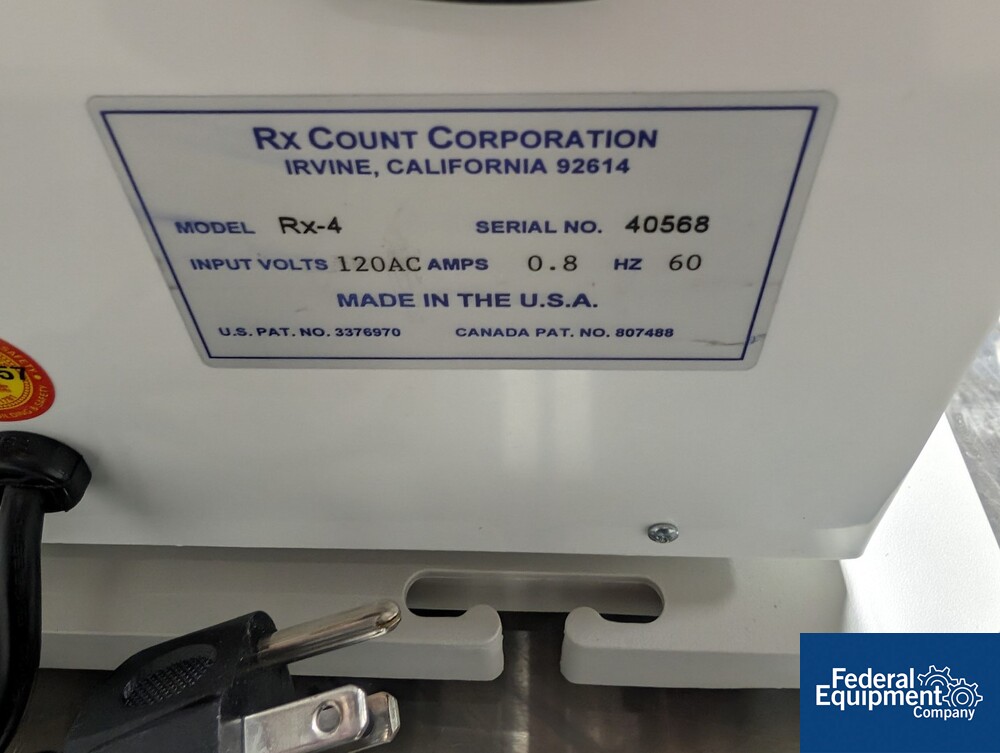 Rx Count Corporation Tablet Counter,, Model Rx-4 | Federal Equipment ...