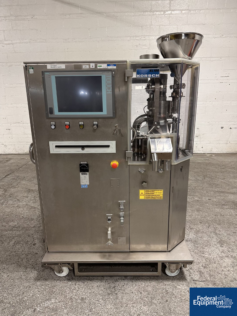 Korsch XL100 Rotary Tablet Press, D & B Turrets | Federal Equipment Company