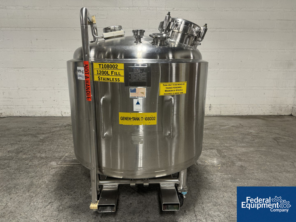 1,200 Liter Precision Stainless Reactor, 316L S/S, 45/100# | Federal ...