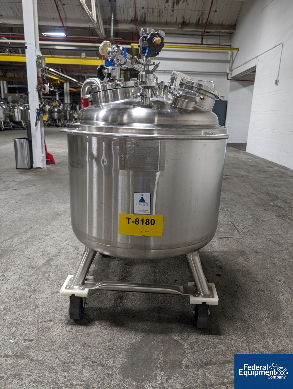 300 Liter Precision Stainless Jacketed Receiver Tank, 316L S/S, 45/100 ...