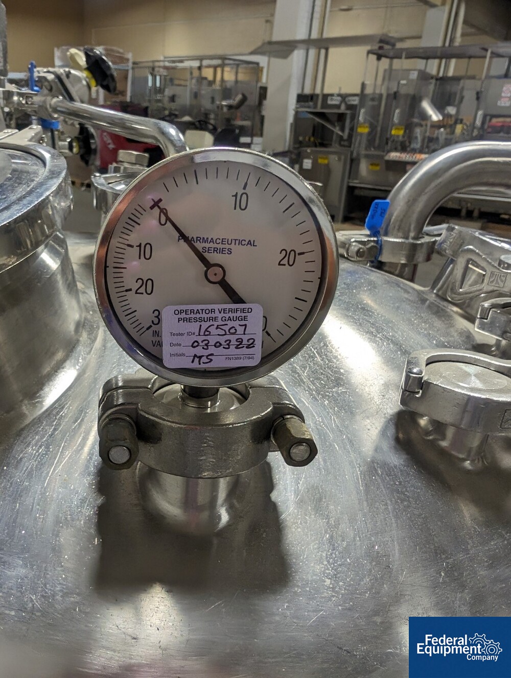 300 Liter Precision Stainless Jacketed Receiver Tank, 316L S/S, 45/100 ...