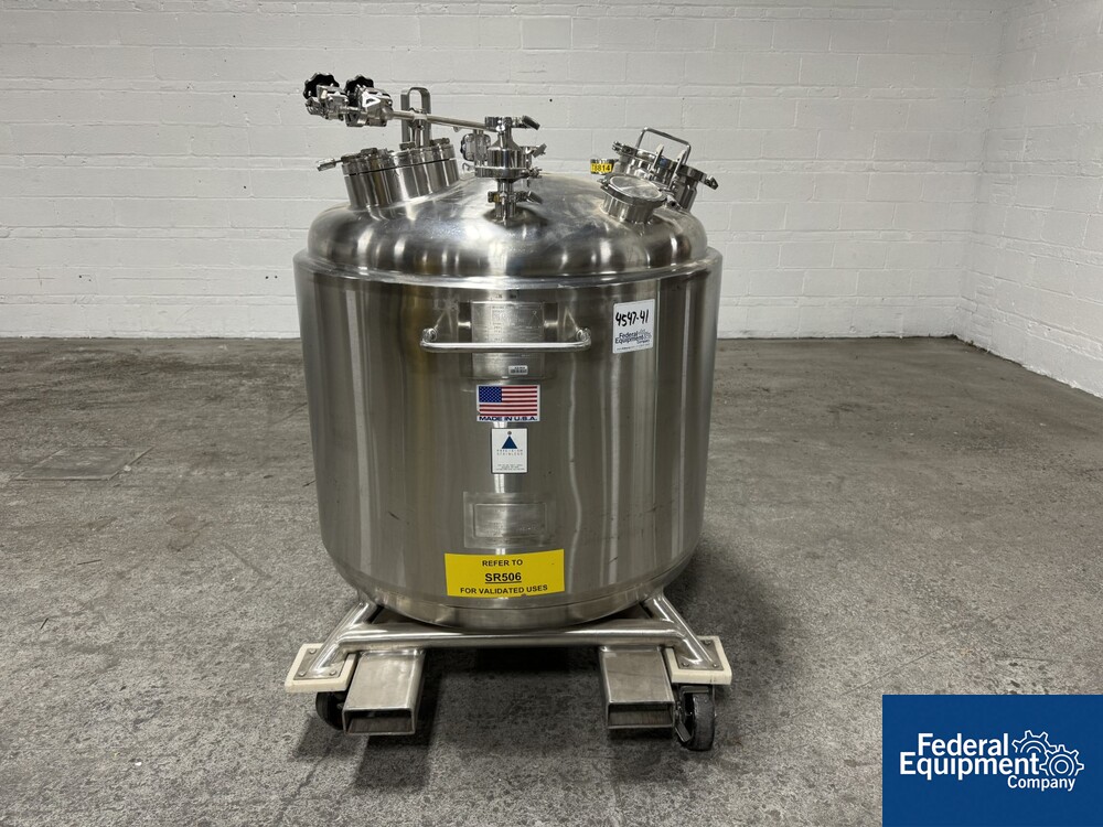 600 Liter Precision Stainless Jacketed Receiver Tank, 316L S/S, 45/100 ...
