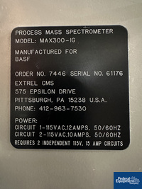 Extrel Process Mass Spectrometer, Model MAX-300 | Federal Equipment Company